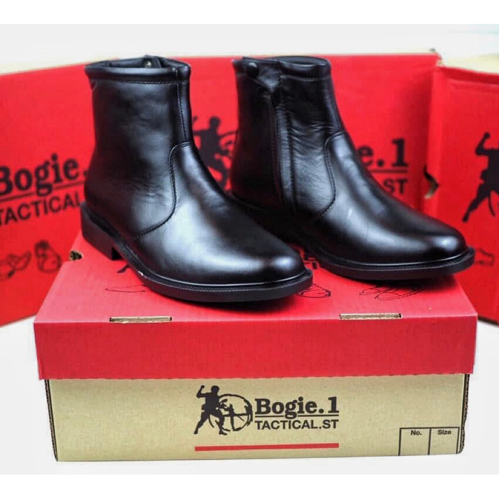 Bogie1 รองเท้าฮาฟ ซิปเดี่ยว หนังวัวแท้ ความสูง 6 นิ้ว💥แถมฟรีเหล็กชิดเท้า💥 | Shopee Thailand