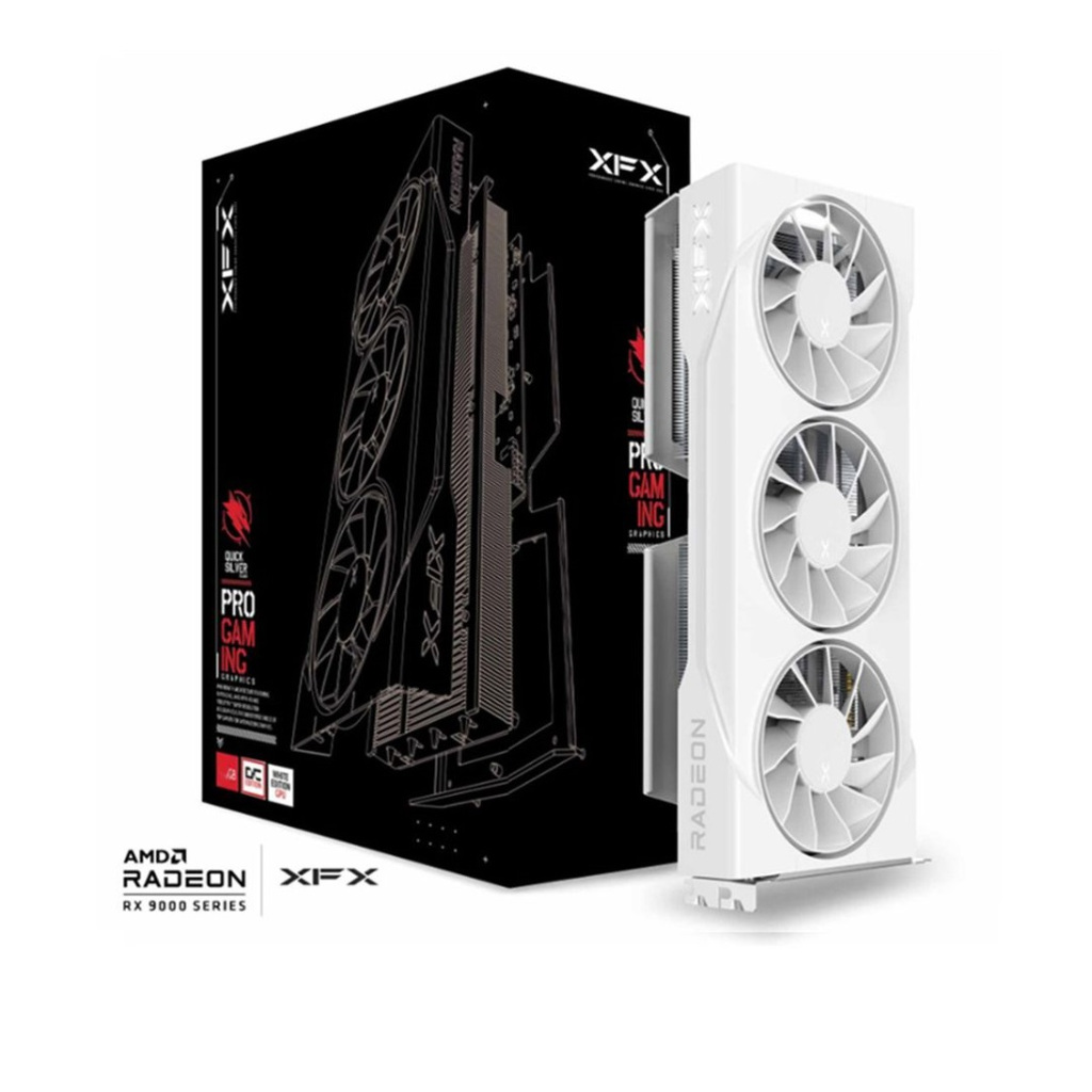 XFX Swift Radeon RX 9060 XT OC White Triple Fan Gaming Edition 16GB ...