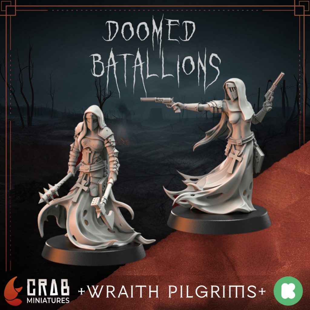 Nuns - Wraith Pilgrims - Humanoid Undead Wraith / 32mm scale 3D printed ...