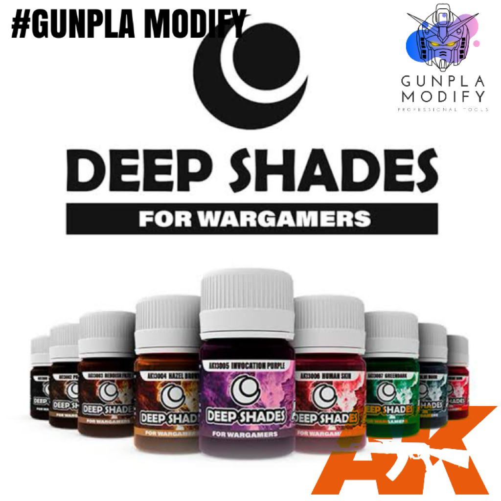 AK INTERACTIVE Deep Shades สีสำหรับทำแสงเงาบนชิ้นงานฟิกเกอร์และมินิเอเจ ...