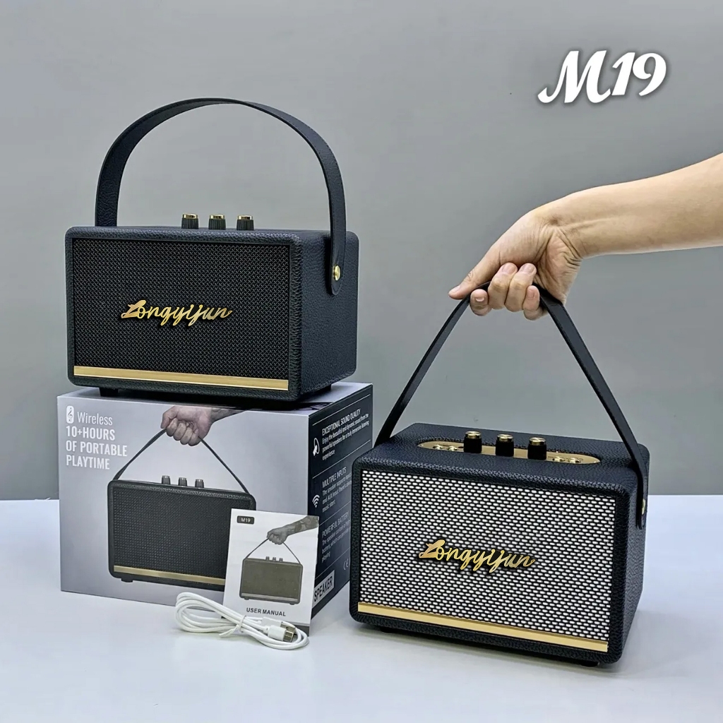 ลำโพงบลูทูธ รุ่น M19 พกพาสะดวก มีสายหิ้ว 20W แบตเตอรี่2400mAh ปรับเบสได้ เสียงดี Bluetooth ...