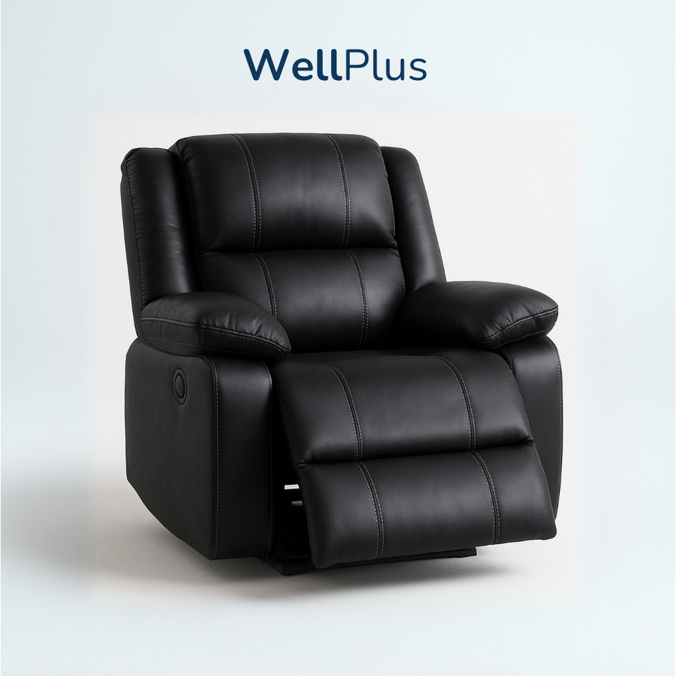 Wellplus เก้าอี้พักผ่อนรีไคเนอร์ หุ้มหนังสังเคราะห์ Recliner | Shopee Thailand