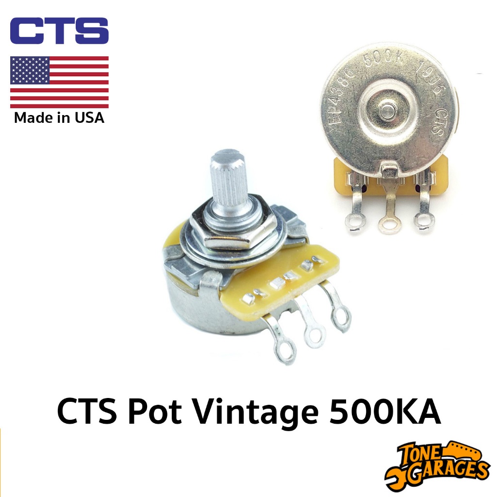 CTS Pot Split Shaft Vintage ก้นบุ๋ม 500KA (Tone/Volume) | Shopee Thailand