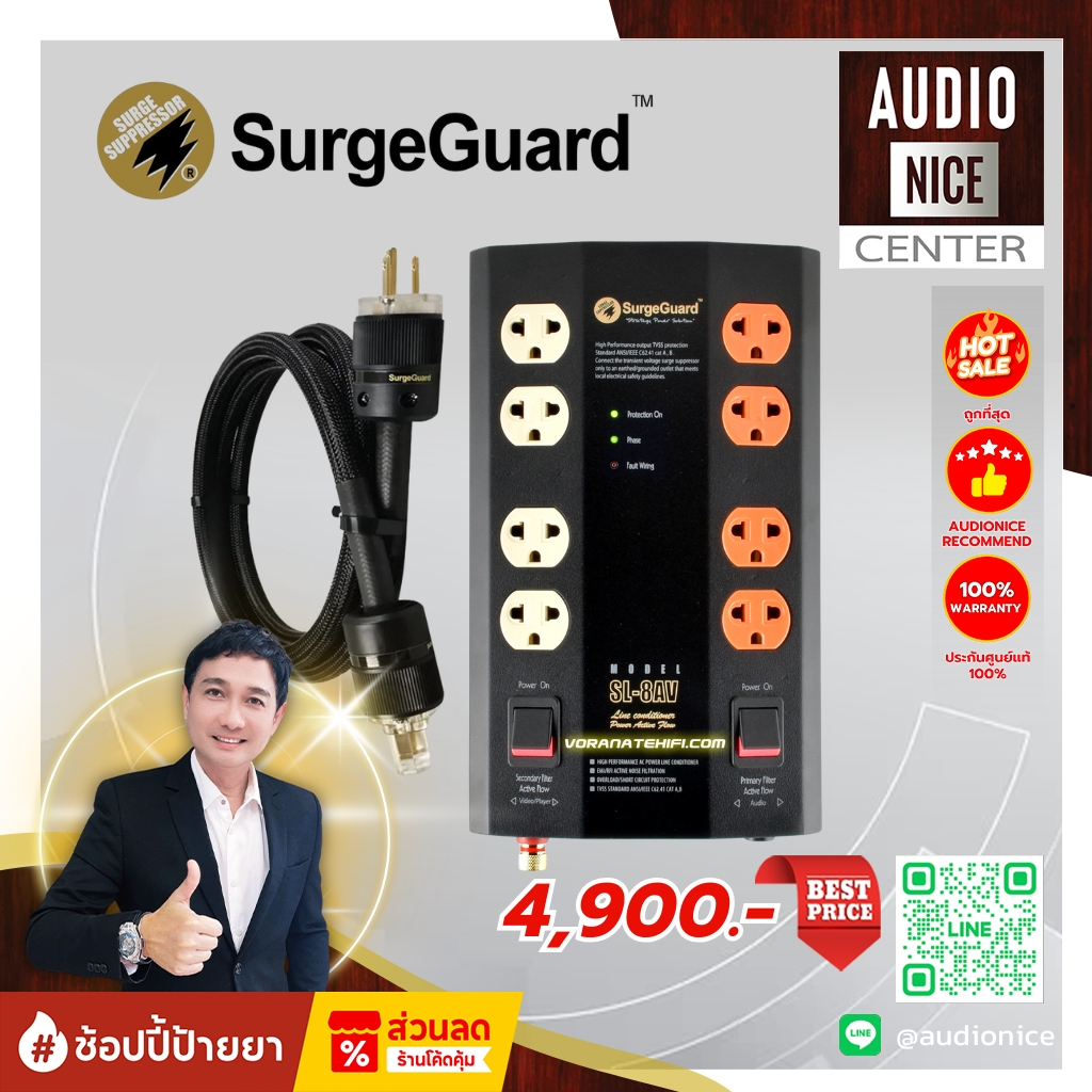 SurgeGuard Model : SL-8AV (Version 2.0) & SurgeGuard AC Power Cord ...
