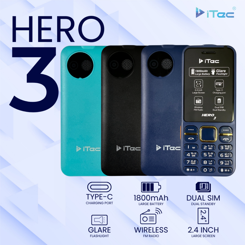 ITEC HERO 3 มือถือปุ่มกด หน้าจอขนาด 2.4 นิ้ว | Shopee Thailand