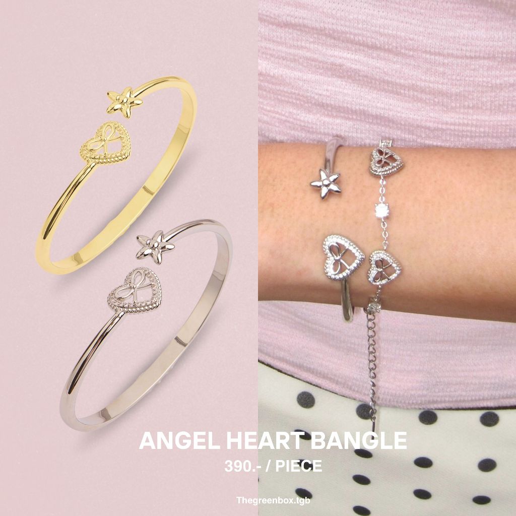 [แนะนำวัดข้อมือก่อนสั่ง] กำไล Lovely Angel Bangle - The green Box ...