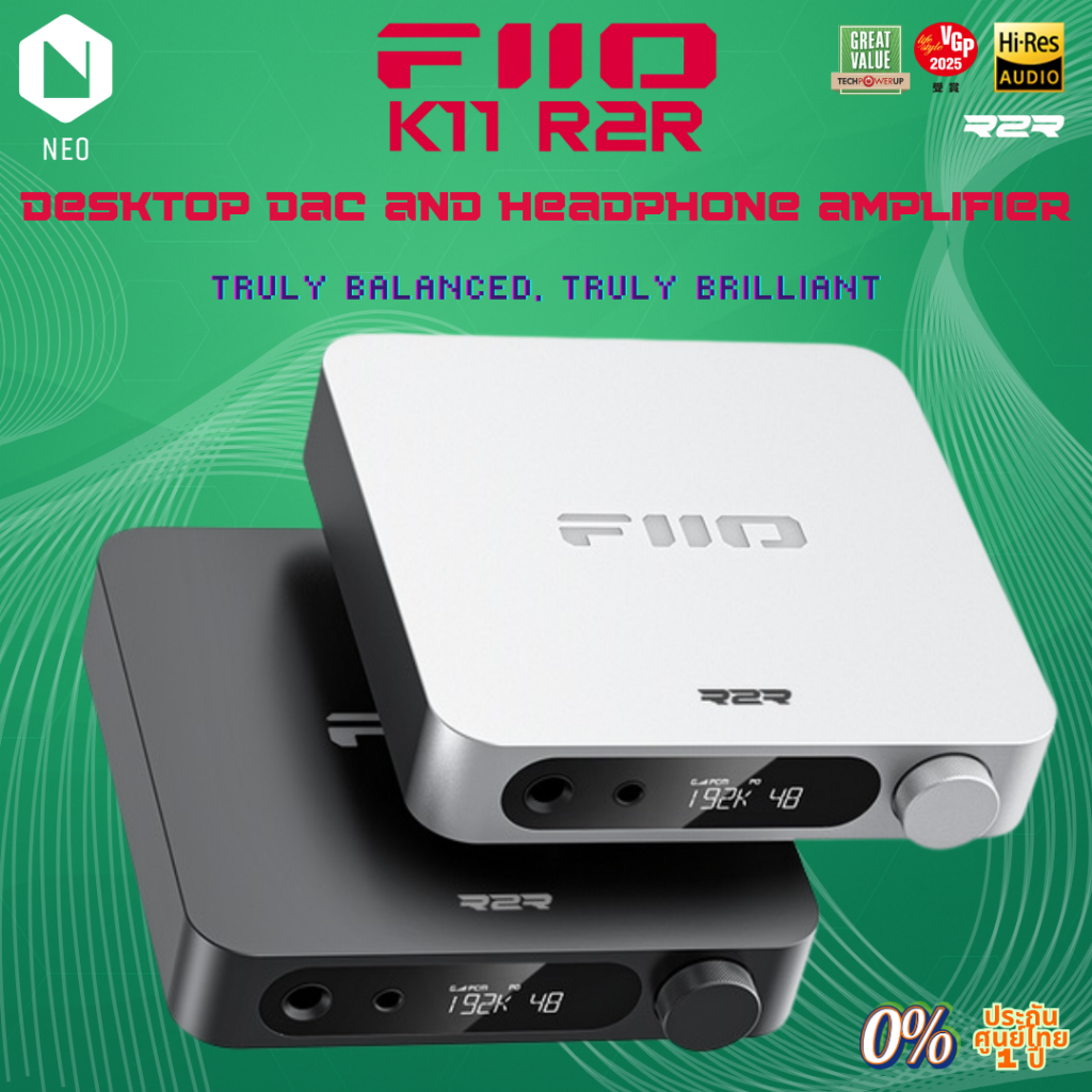 FiiO K11 R2R - Desktop DAC/AMP Hi-Res เสียงสมจริง | ประกันศูนย์ไทย 1 ปี | ผ่อน 0% | Shopee Thailand