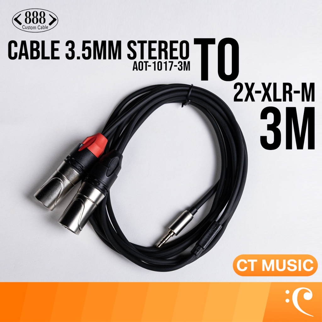888 Cable 3.5mm Stereo to 2xXLR-M 3M (AOT-1017-3M) | Shopee Thailand
