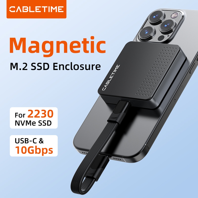 CB33G - CABLETIME Magsafe M.2 NVMe SSD Enclosure for iPhone 15/16 ...