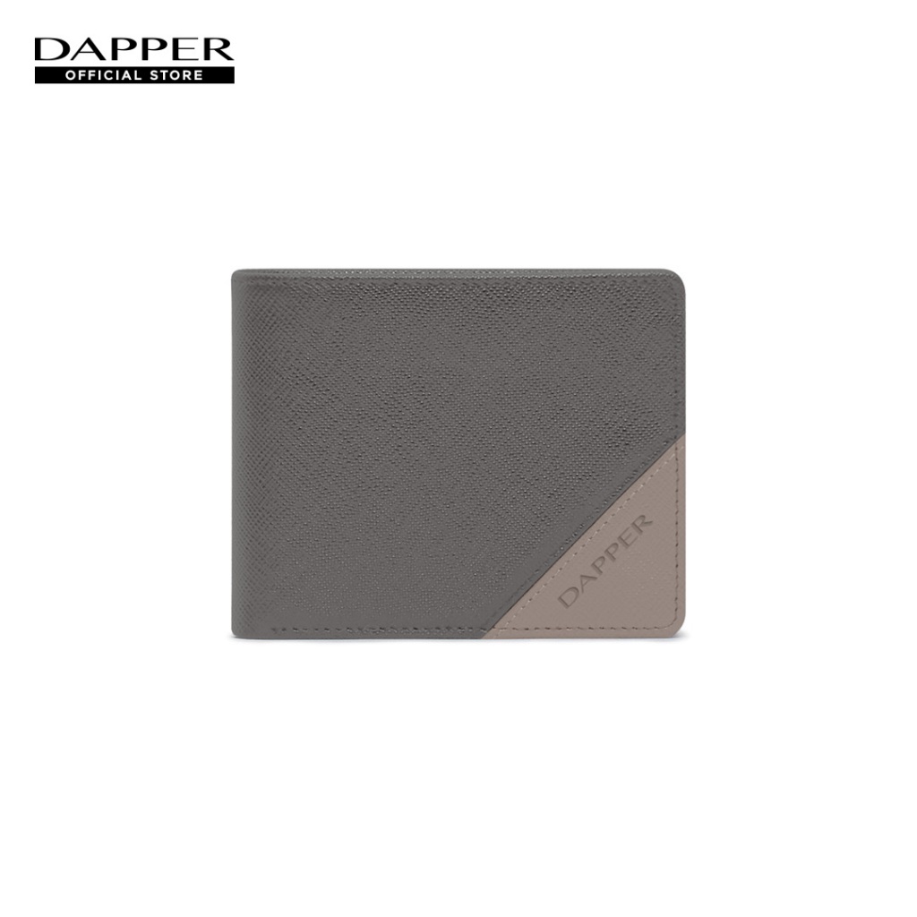 DAPPER กระเป๋าสตางค์ หนังแท้ Two-Tone Billfold Wallet สีเทา (BWM/GY/1138SF) + DAPPER Gift Bag ...