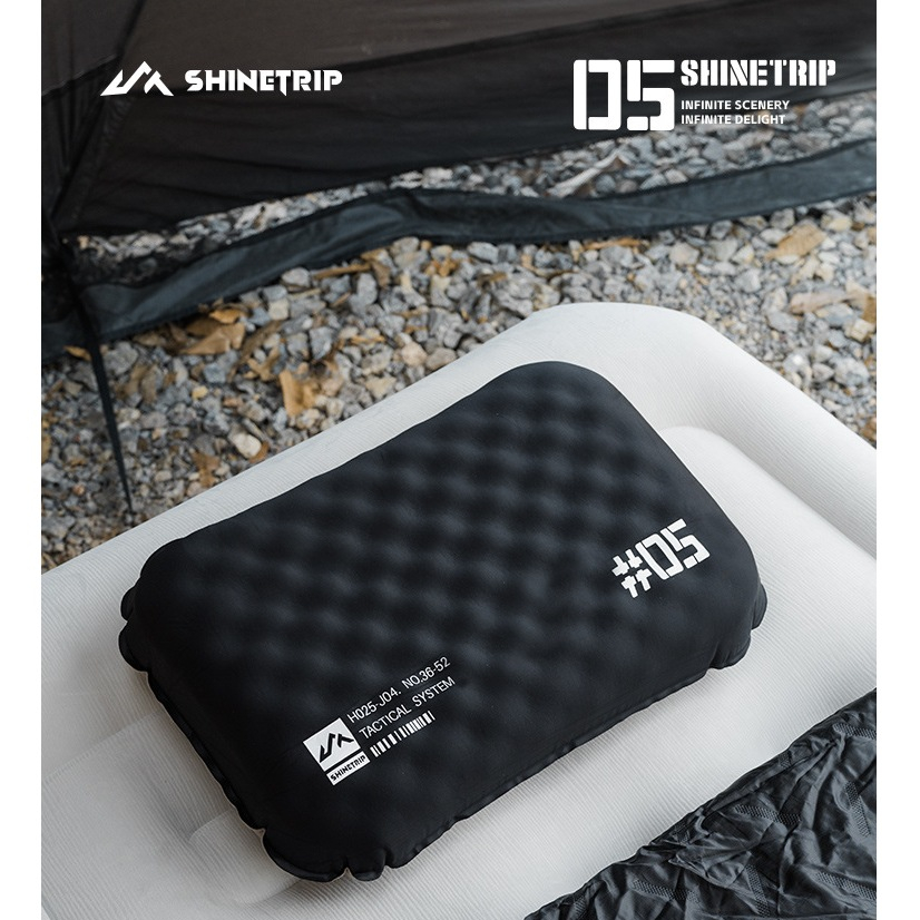 ShineTrip Outdoor Comfort หมอนเป่าลมรุ่นฟองน้ำยืดหยุ่นสูง | Shopee Thailand