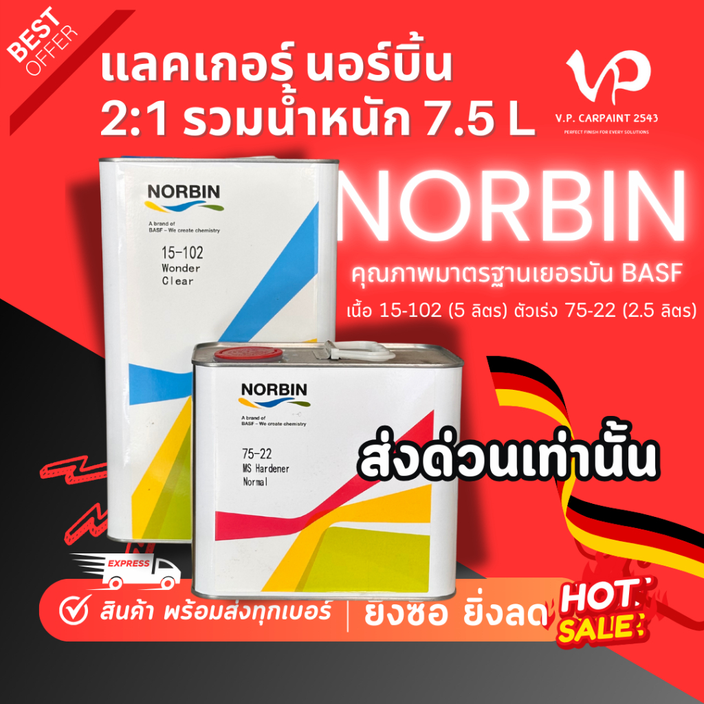 ส่งด่วน! NORBIN แลกเกอร์ 2K 2:1 นอร์บิน ผู้ผลิตเดียวกับ GLASURIT ...