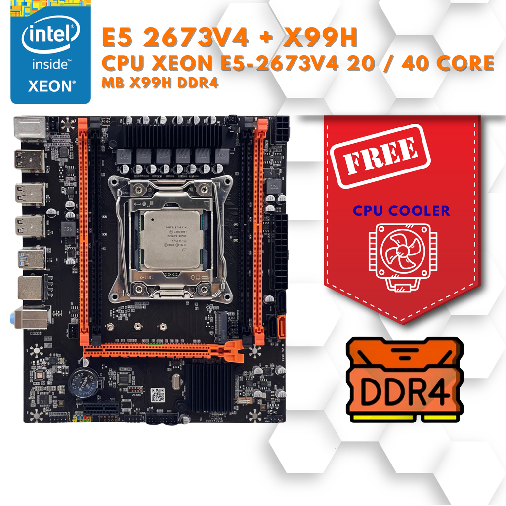 Xeon Set E5 2673V4 20 Core 40 Threads MB X99H DDR4 ชุดทำงาน เล่นเกม บอท ...