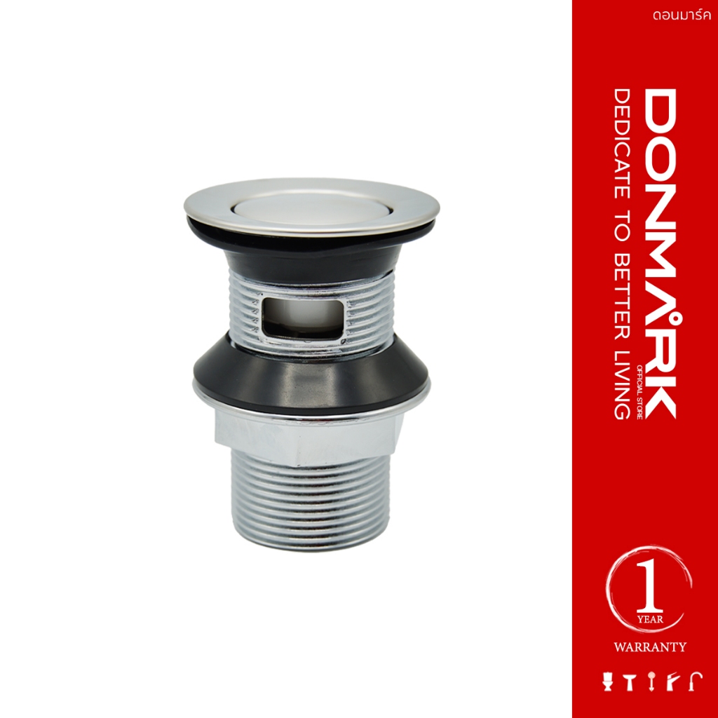 DONMARK สะดืออ่างล้างหน้าพลาสติก ABS ชุบโครเมียม แบบกดสปริง (มีรูน้ำล้น) รุ่น DM-330 | Shopee ...