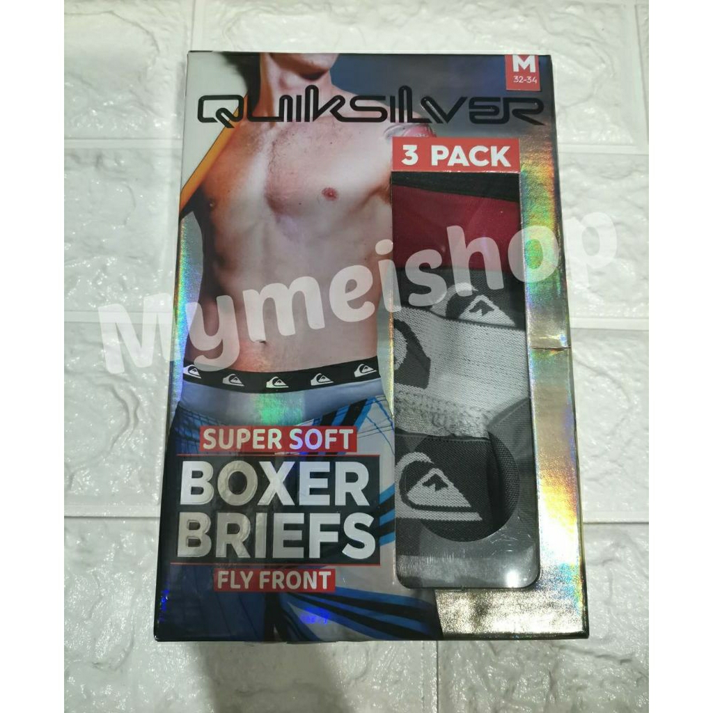กางเกงใน Quiksilver USA แท้ Super Soft Boxer Briefs Fly Front M Pack 3 ...