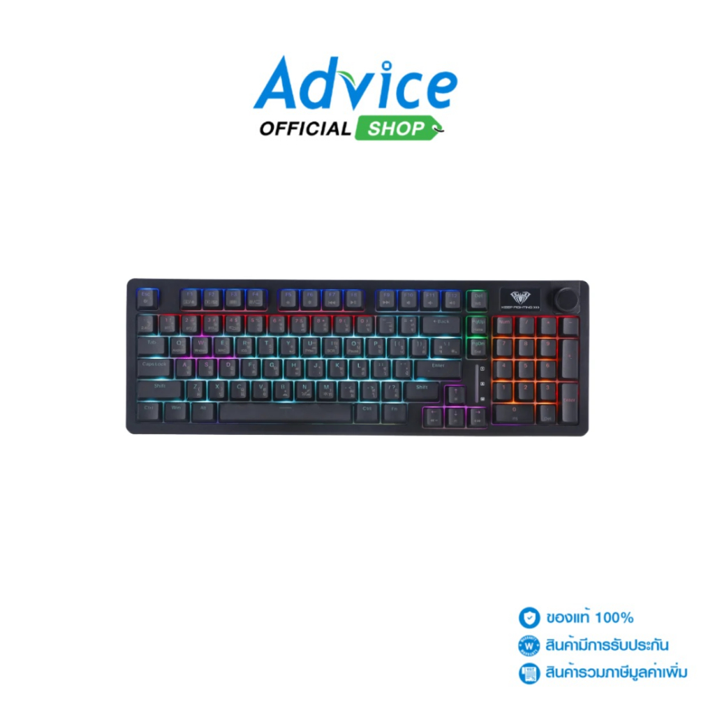 AULA KEYBOARD (คีย์บอร์ด) WIRELESS AULA S98 BLACK (RED SWITCH/BLUETOOTH ...