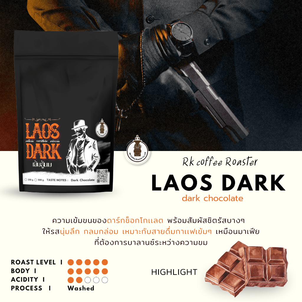 RK Coffee Roaster เมล็ดกาแฟคั่ว Laos Dark 250g-1Kg. | Shopee Thailand