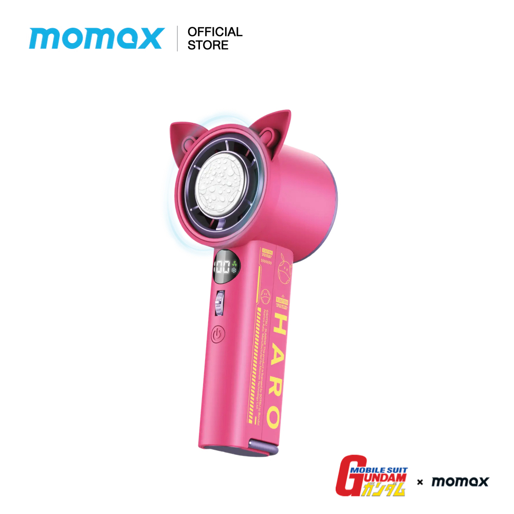 MOMAX x GUNDAM พัดลมพกพา 1 Go Portable Icy Cooling Fan Haro Pink ...