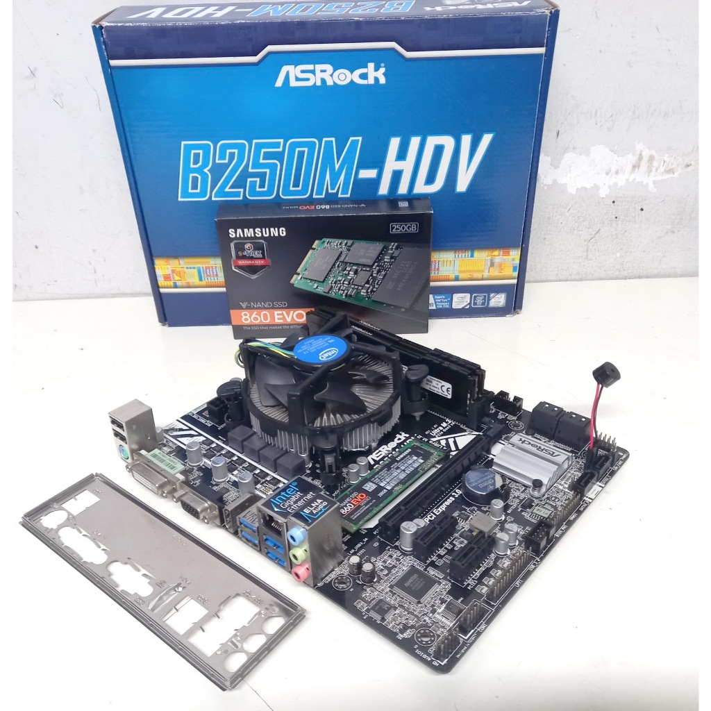 Intel CORE i5 Gen7 7500 เมนบอร์ด 1151 ASROCK ฺB250M-HDV M.2 250 GB RAM ...