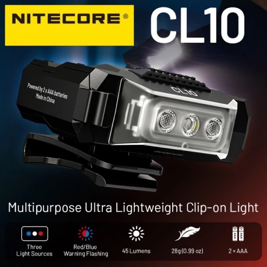 NITECORE CL10 Clip-on Light คลิปโคมไฟไฟหน้า fishling ไฟหน้าแคมป์ไฟฉาย ...