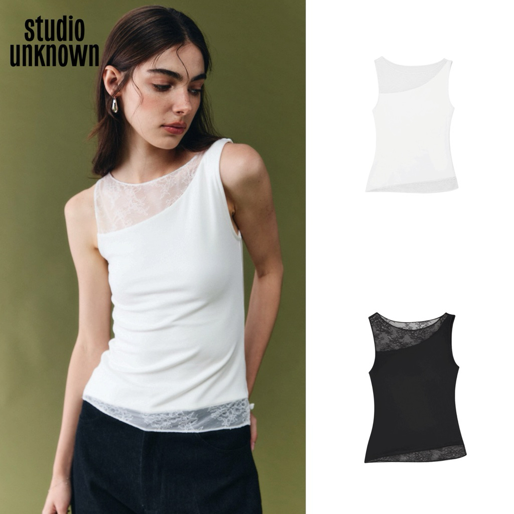 STUDIO UKNOWN - Ada Lace Top เสื้อแขนกุดตกแต่งดีเทล ลูกไม้ช่วงไหล่และ ...