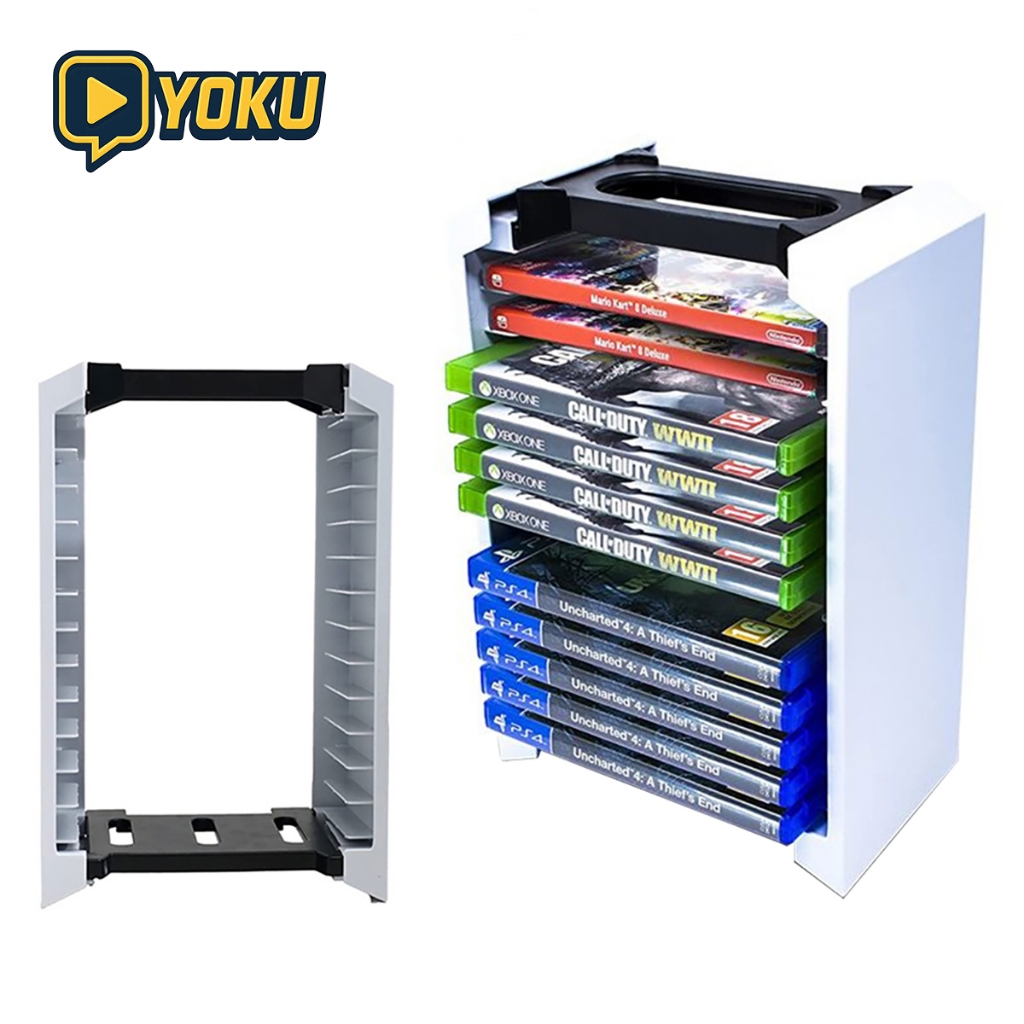 ชั้นวางแผ่นเกม PS4/PS5/Xbox/Nintendo Switch ชั้นวางแผ่นเกมส์ Storage ...
