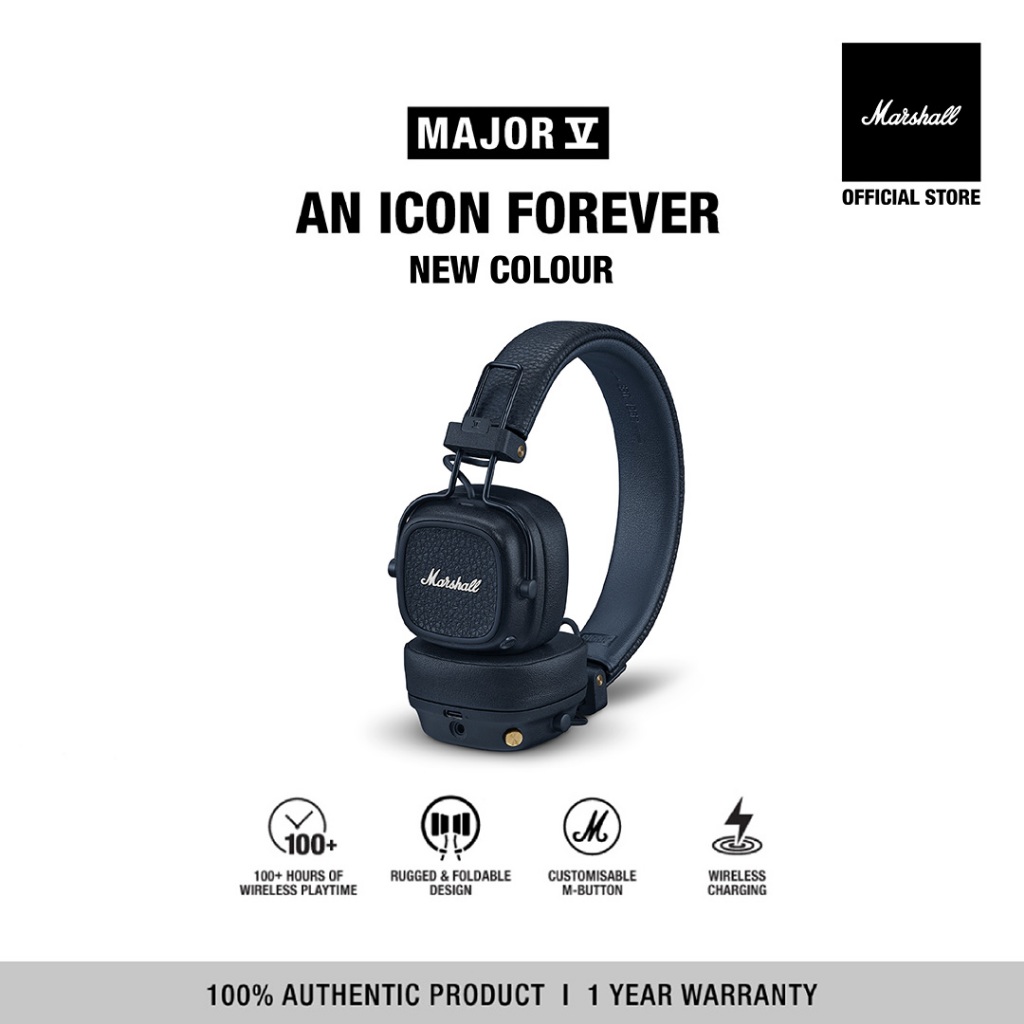 [NEW COLOUR] MARSHALL Major V bluetooth Midnight Blue - หูฟังบลูทูธ หู ...