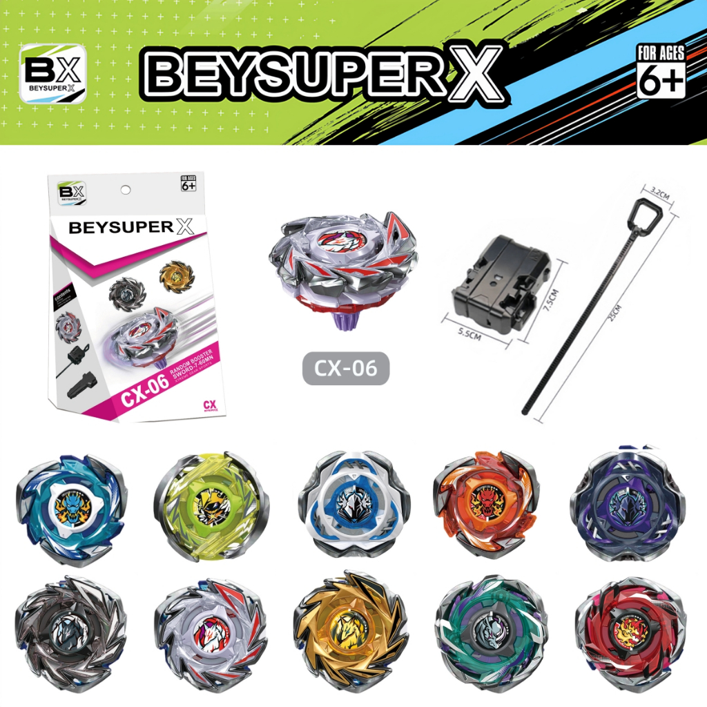 BEYSUPER X CX-06 ลูกข่างต่อสู้ พร้อมที่ยิง หมุนแรง ของเล่นเด็ก 6 ปีขึ้น ...