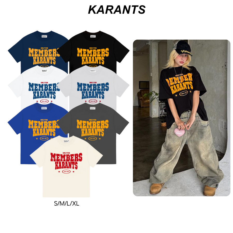 Karants เสื้อยืด Members ผ้าcotton แท้ 100% 260gsm ทรง Cropped Boxy ...