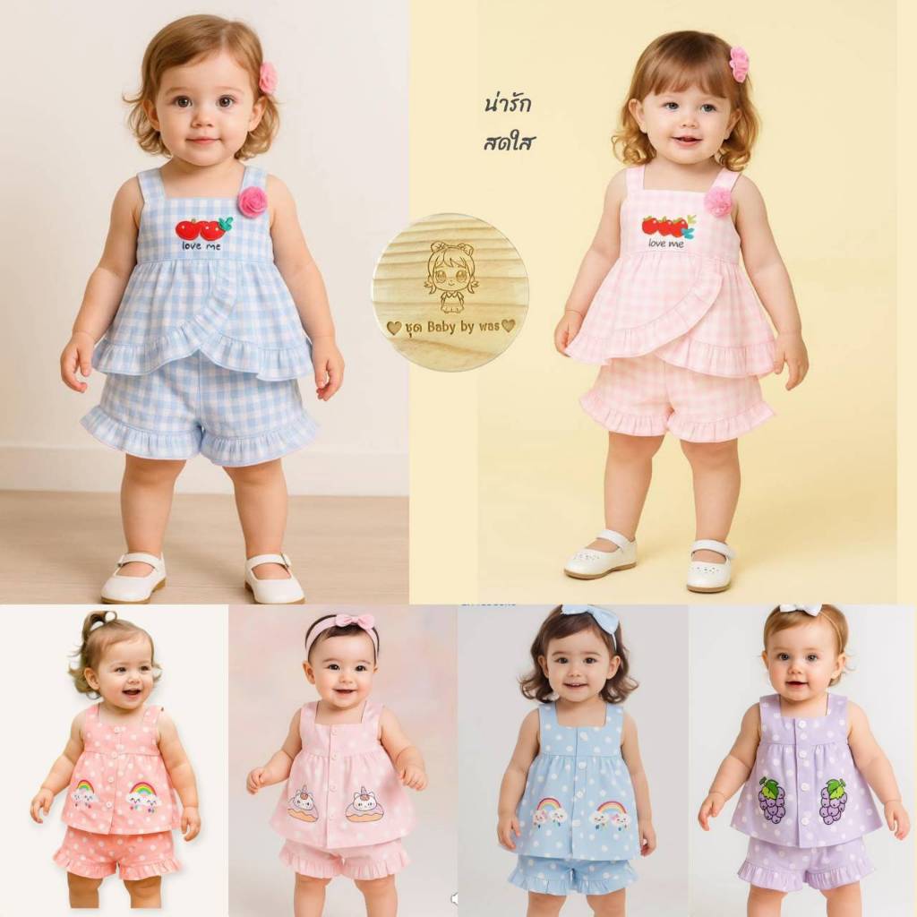 ต.13 Bno เสื้อผ้าเด็กผู้หญิง ชุดเซ็ตเสื้อกางเกง 12m-5T | Shopee Thailand