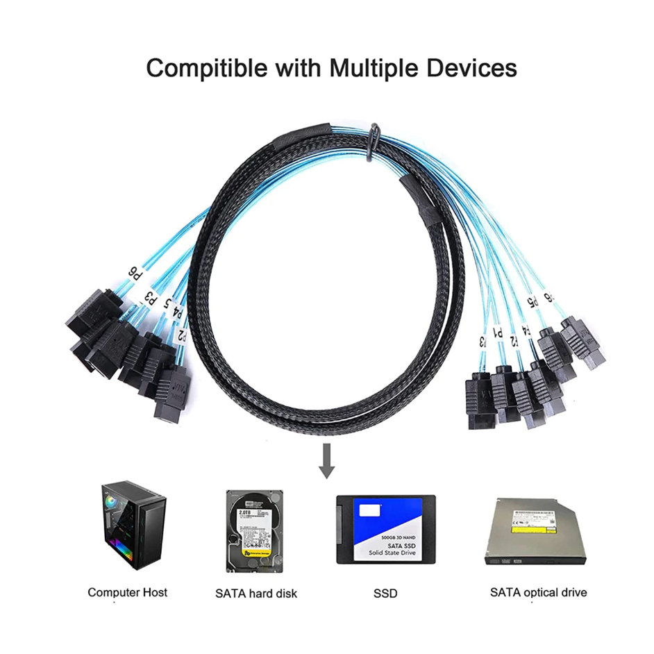 พร้อมส่ง Cable Sata ถึง Sata 6 พอร์ต/ 6Gbps HDD Splitter Cable สําหรับ ...