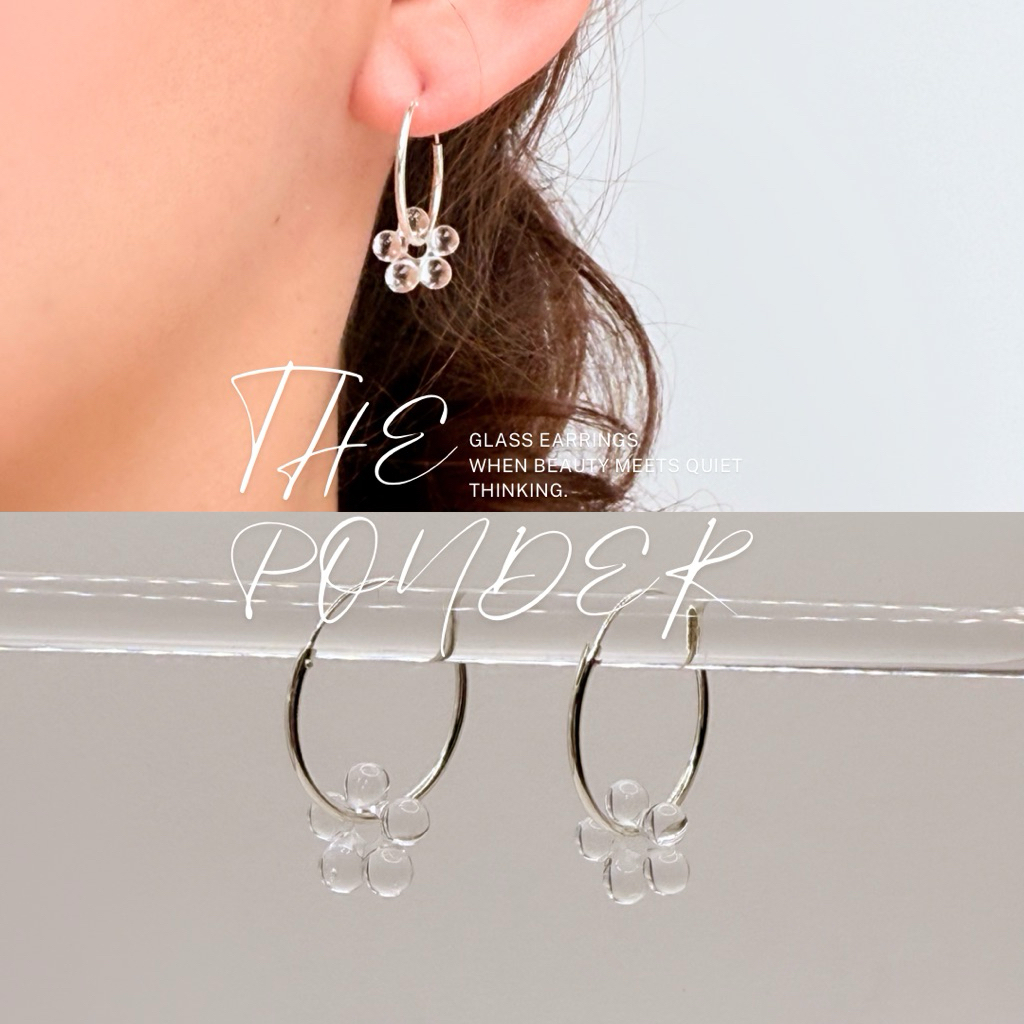 ต่างหูแก้ว รุ่น The ponder แบรนด์ Lily.Joy | Shopee Thailand