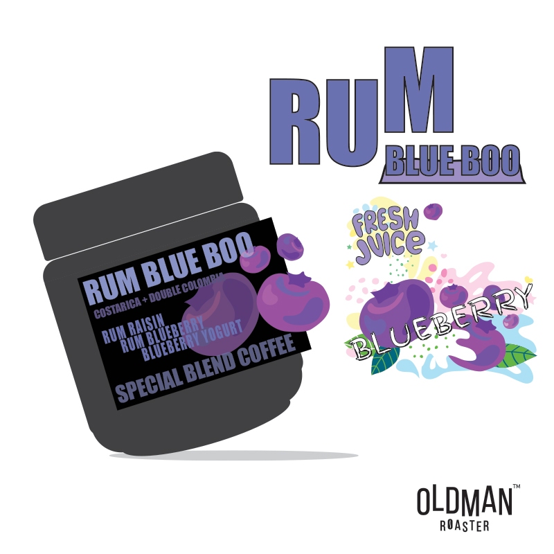 เมล็ดกาแฟ RUM BLUE BOO BLEND (คั่วอ่อน) " COSTARICA+DOUBLE COLOMBIA ...