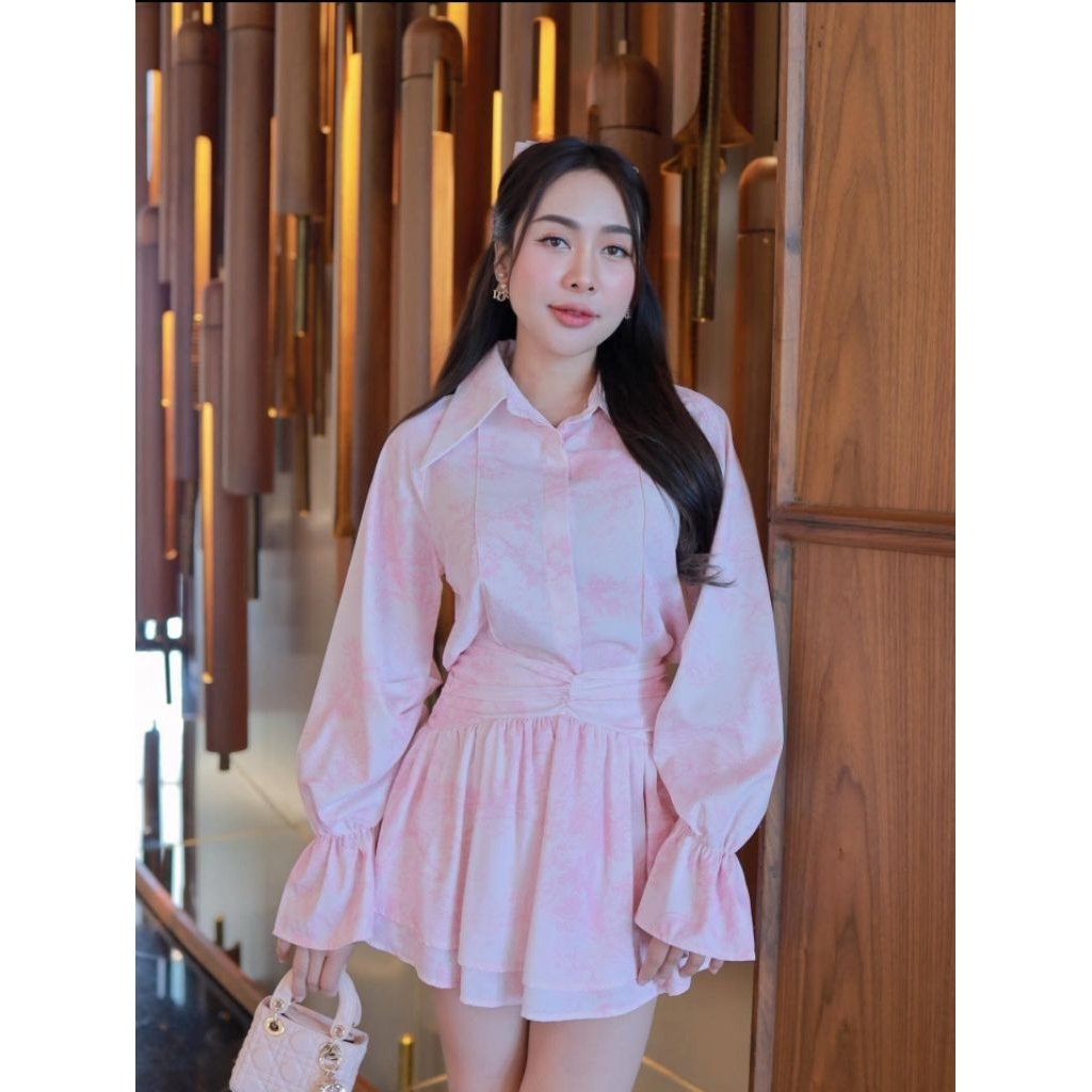 The Alner มือ1 ไซส์ XL ชุดเซ็ตผ้าลื่นๆพิมลายสีชมพู | Shopee Thailand