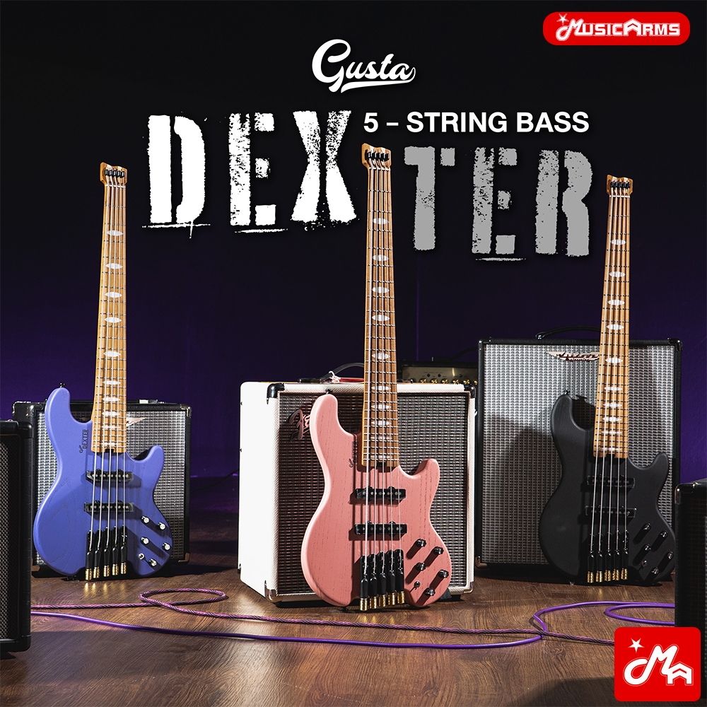 Gusta Dexter 5 String Bass เบสไฟฟ้า 5 สาย Headless Bass เบสทรงหัวตัด ...