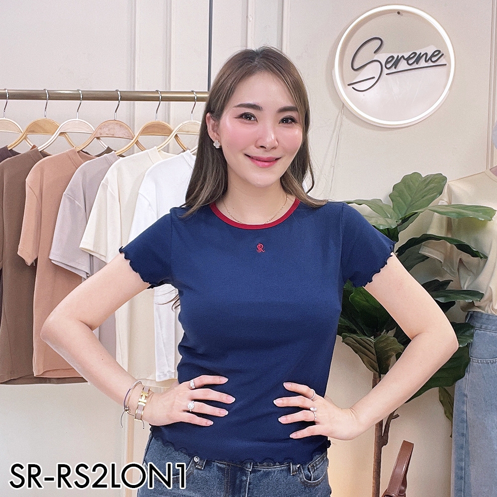 Serene's Choice เสื้อคอกลม ผ้าร่อง รุ่น Jennie ขอบหยัก ชายลอน มินิมอล เสื้อยืด แฟชั่น | Shopee ...