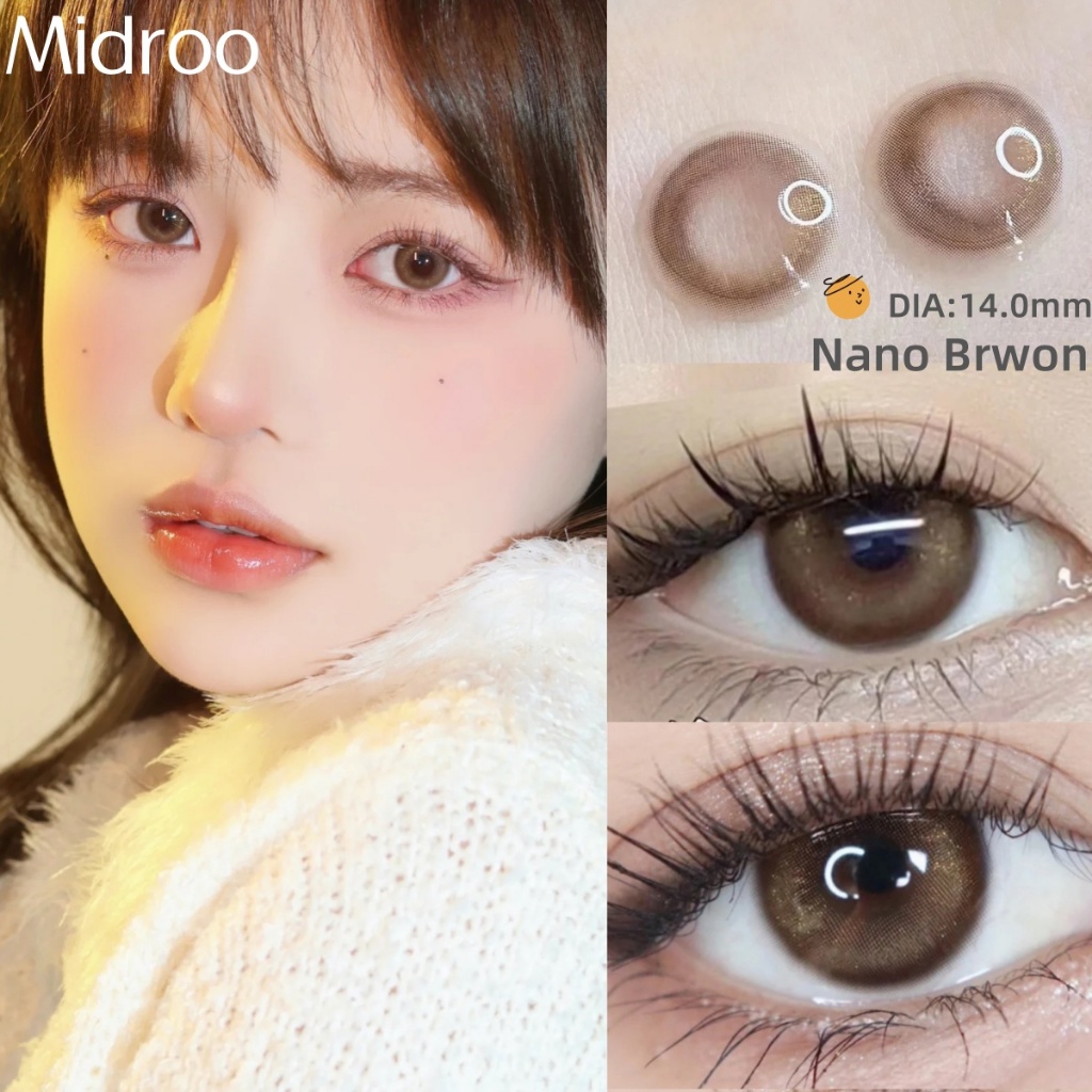 [ 2คู่-10% & 3คู่-15%] Midroo เลนส์สไตล์ประจำวัน คอนแทคเลนส์สี Nano ...