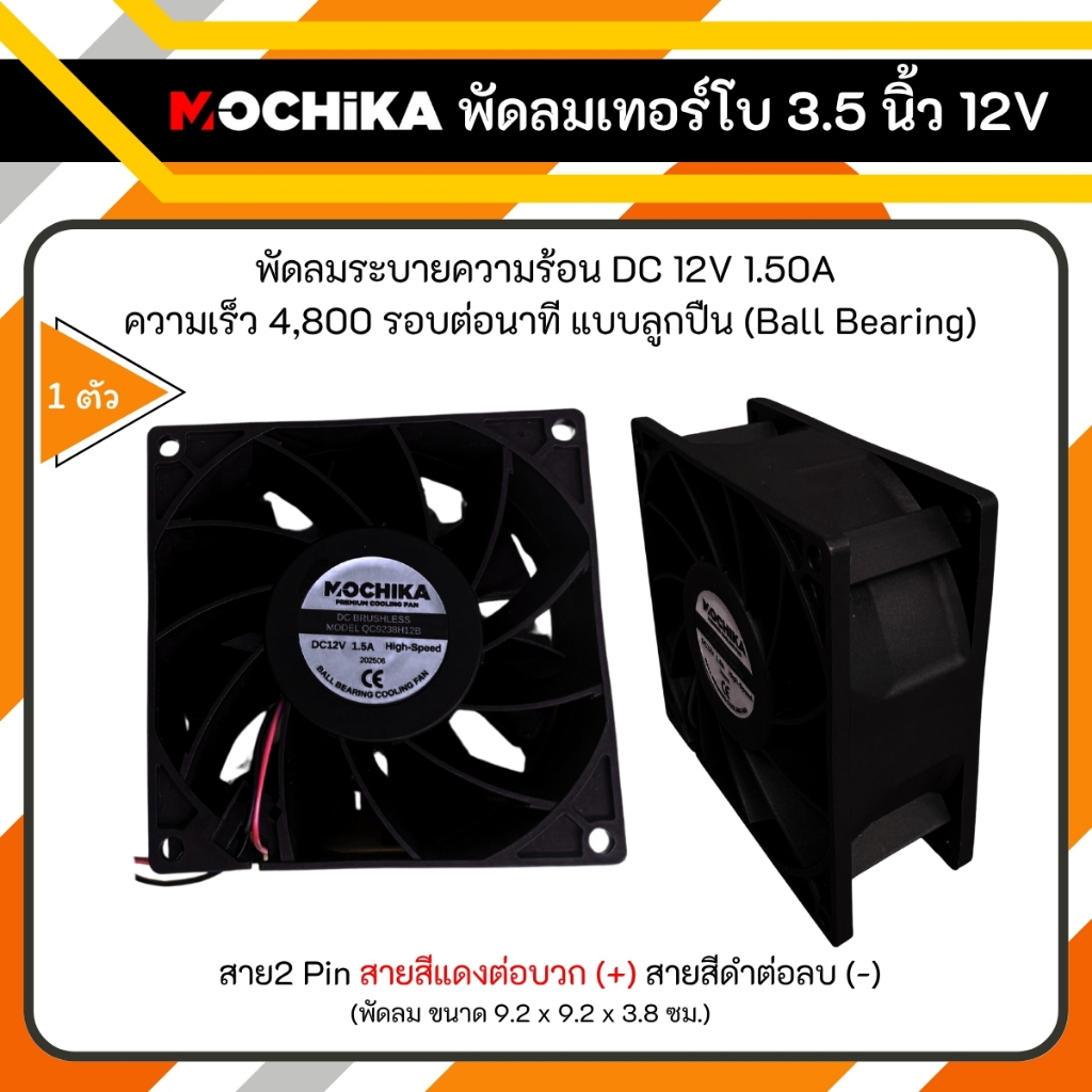 สินค้าขายดี เปิดปุ๊บ เย็นปั๊บ ลมแรงสะใจ!! พัดลม Mochika 3.5 นิ้ว 12V (1 ...