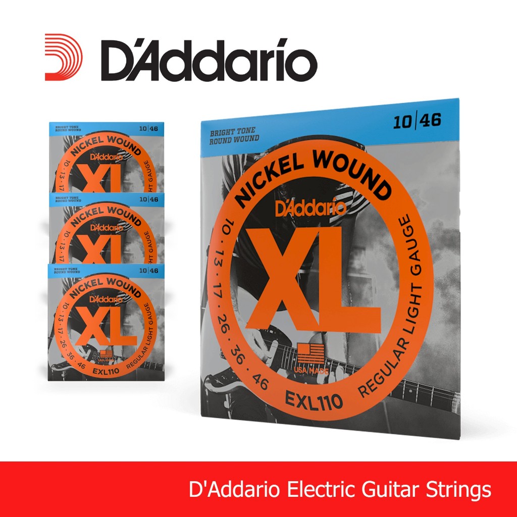 d'addario electric guitar strings สายกีตาร์ไฟฟ้า สายไฟฟ้าชุด EXL ...