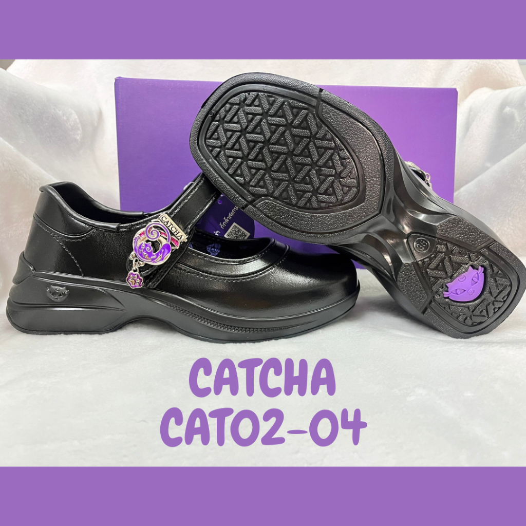 New Catcha รุ่นใหม่ล่าสุด 2025 รองเท้านักเรียนหญิงหนังดำ | Shopee Thailand