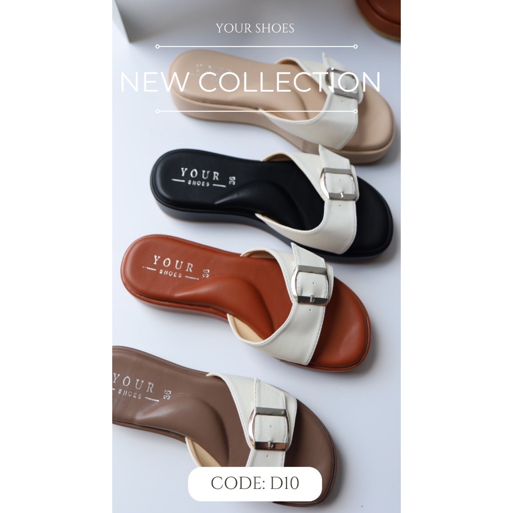 YOURSHOES D10 (+1ไซส์จากปกติ) / รองเท้าส้นตึกสูง 1.5นิ้ว รองเท้าพื้น ...