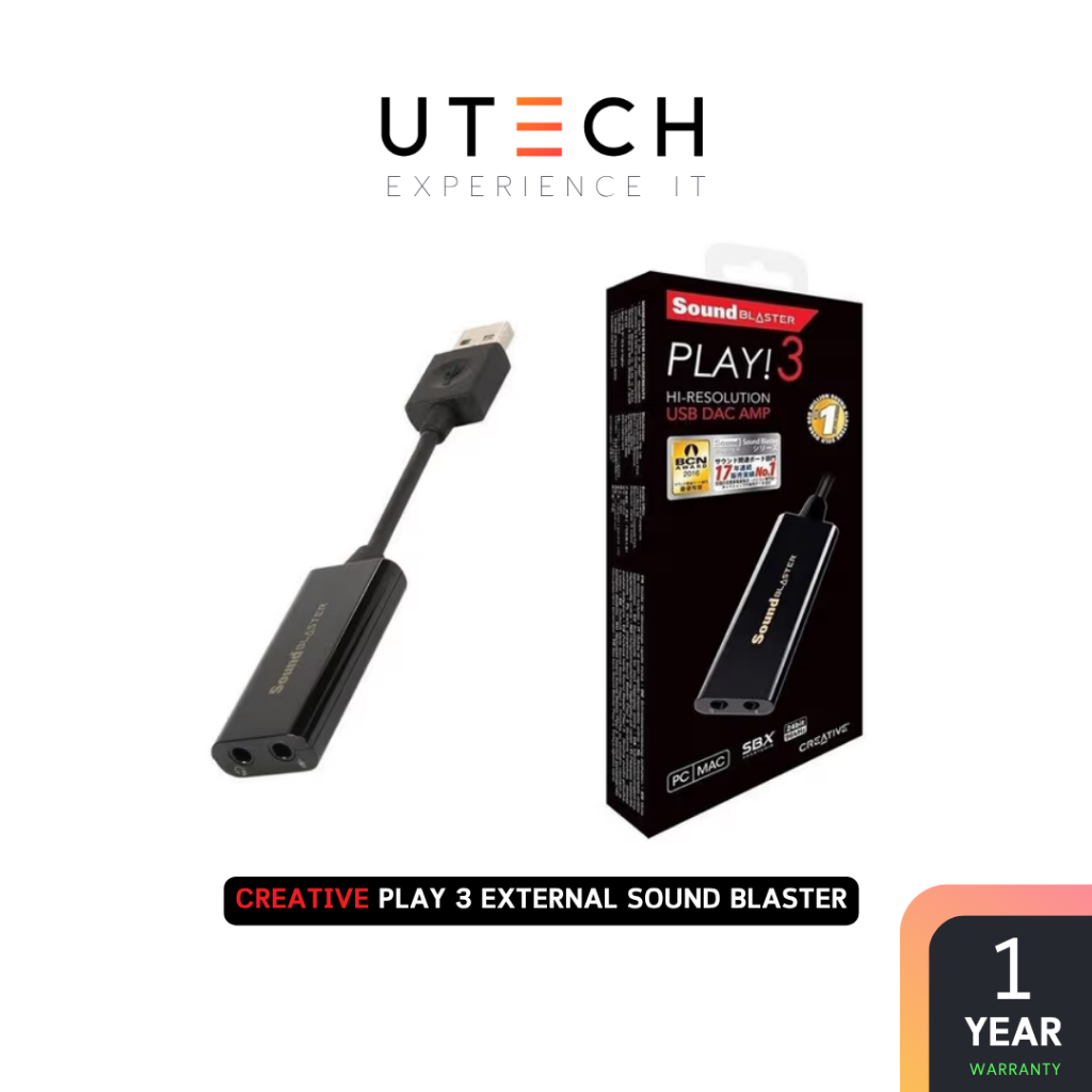 SOUND CARD(ซาวด์การ์ด) CREATIVE : PLAY 3 EXTERNAL SOUND BLASTER ...