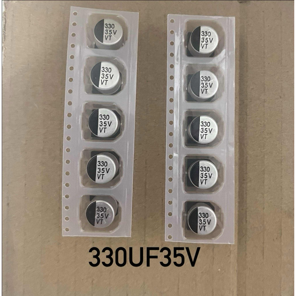 (จำนวน10ชิ้น) 330uf 35v SMD Capacitor ตัวเก็บประจุ | Shopee Thailand