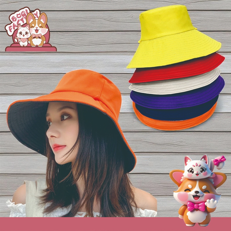 Boqi Factory หมวกบักเก็ต หนาใส่ได้สองด้าน มีเชือก กันแดด ไม่ร้อน ใส่ ...