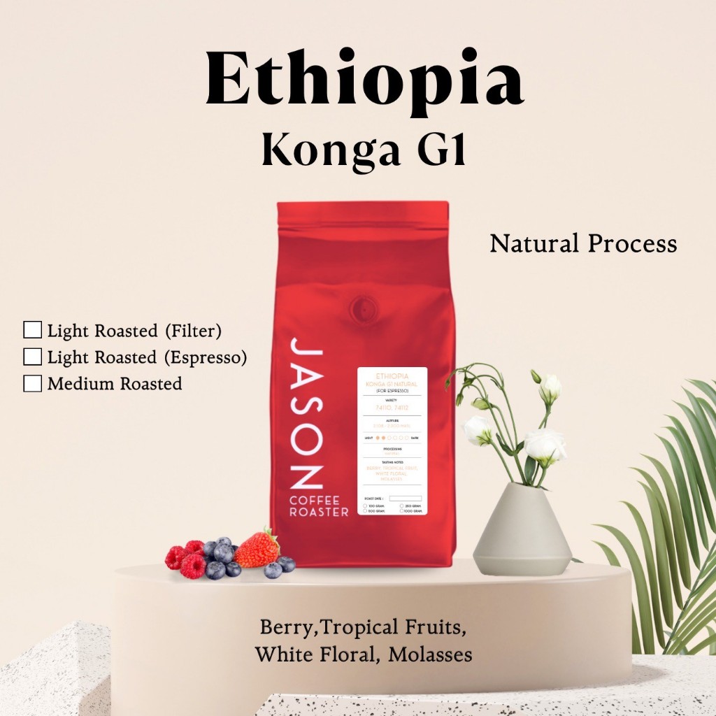 Jason Coffee Roaster เมล็ดกาแฟคั่ว "Ethiopia Konga G1 Natural Process" Coffee Bean | Shopee Thailand