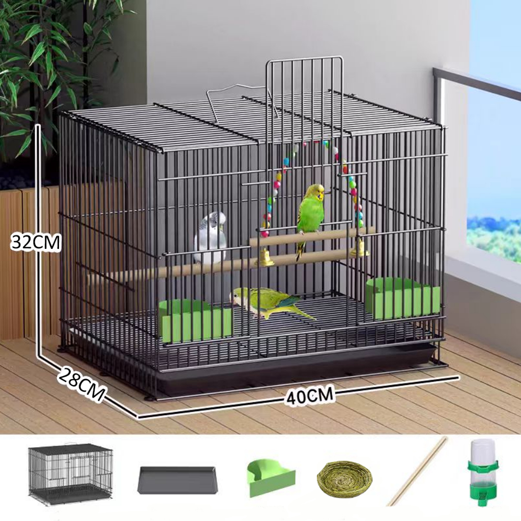 PetStern กรงนก กรงนกขนาดใหญ่ ถาดสามารถดึงออกมาได้ กรงนกอัพเกรดสุดหรู มีสีดําและสีขาวให้เลือก กรง ...