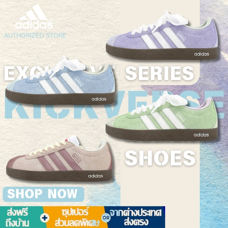 Adidas Neo VL Court 2.0 Sneakers For Women Blue And White รองเท้าผ้าใบ ...