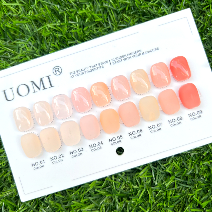 สีเจลไซรัป โทนสุขภาพดี UOMI ยกเซต 9 สี แถมชาร์ตสีทาสำเร็จ รุ่น9007 ...