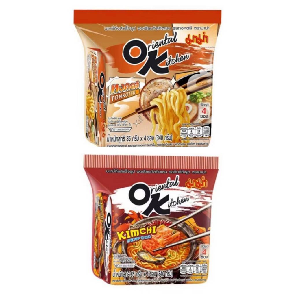 ใหม่!! Mama OK มาม่า ออเรียลทัล คิทเช่น กิมจิซีฟูด ทงคัตซึ 85 กรัม [แพค ...