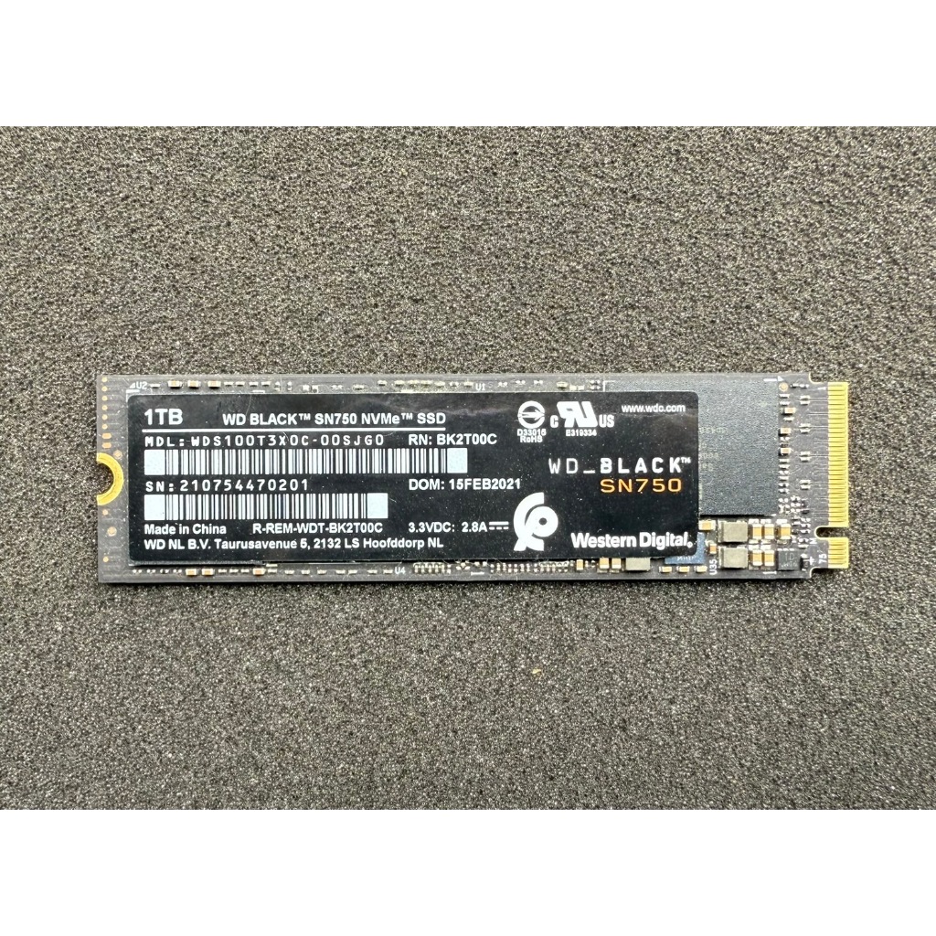 SSD (เอสเอสดี) 1TB WD BLACK SN750 PCIe/NVMe M.2 2280 (WDS100T3X0C) มือสอง ประกันไทย | Shopee ...